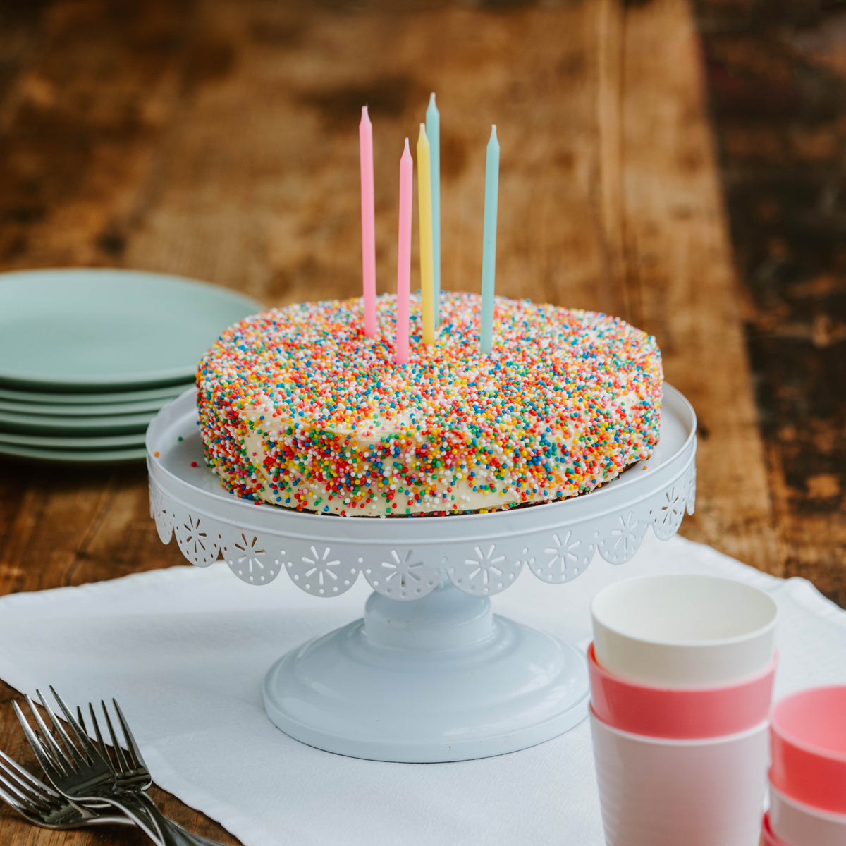 Vanilla Sprinkle Cake – Mudgee Catering Co